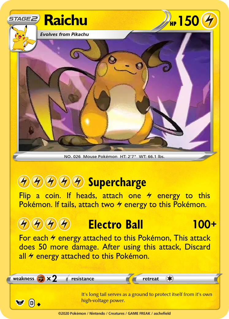 I made my own version of a Raichu card. | Fandom