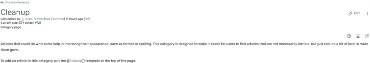 New "Cleanup" template and "Cleanup" category | Fandom