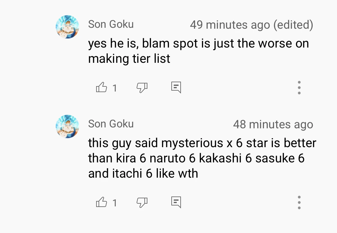 Some people with brains checked out Blam Spot’s trashy tier list too ...