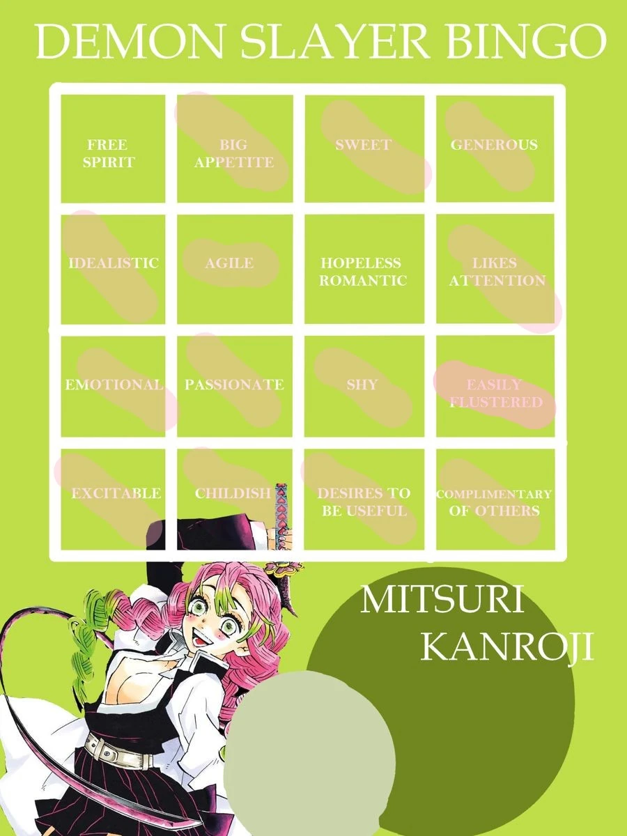 ~Mitsuri and Tanjiro Character Bingo!! Kinnie, I relate to them both ...