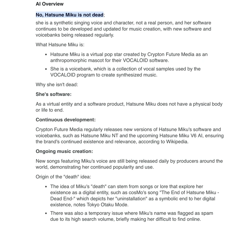 Hatsune Miku DIED. | Fandom