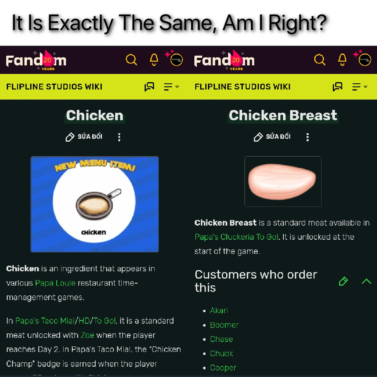 Exactly, The, Same. | Fandom