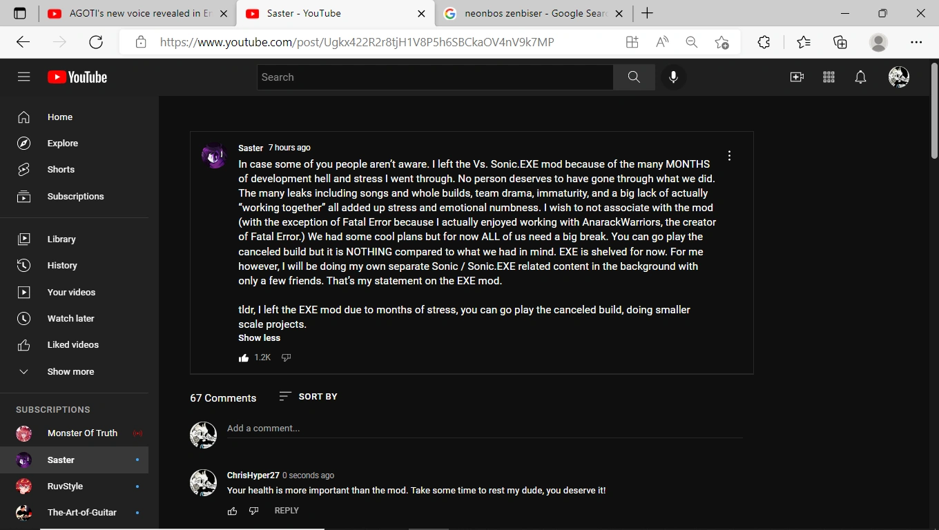 Saster Announcement | Fandom