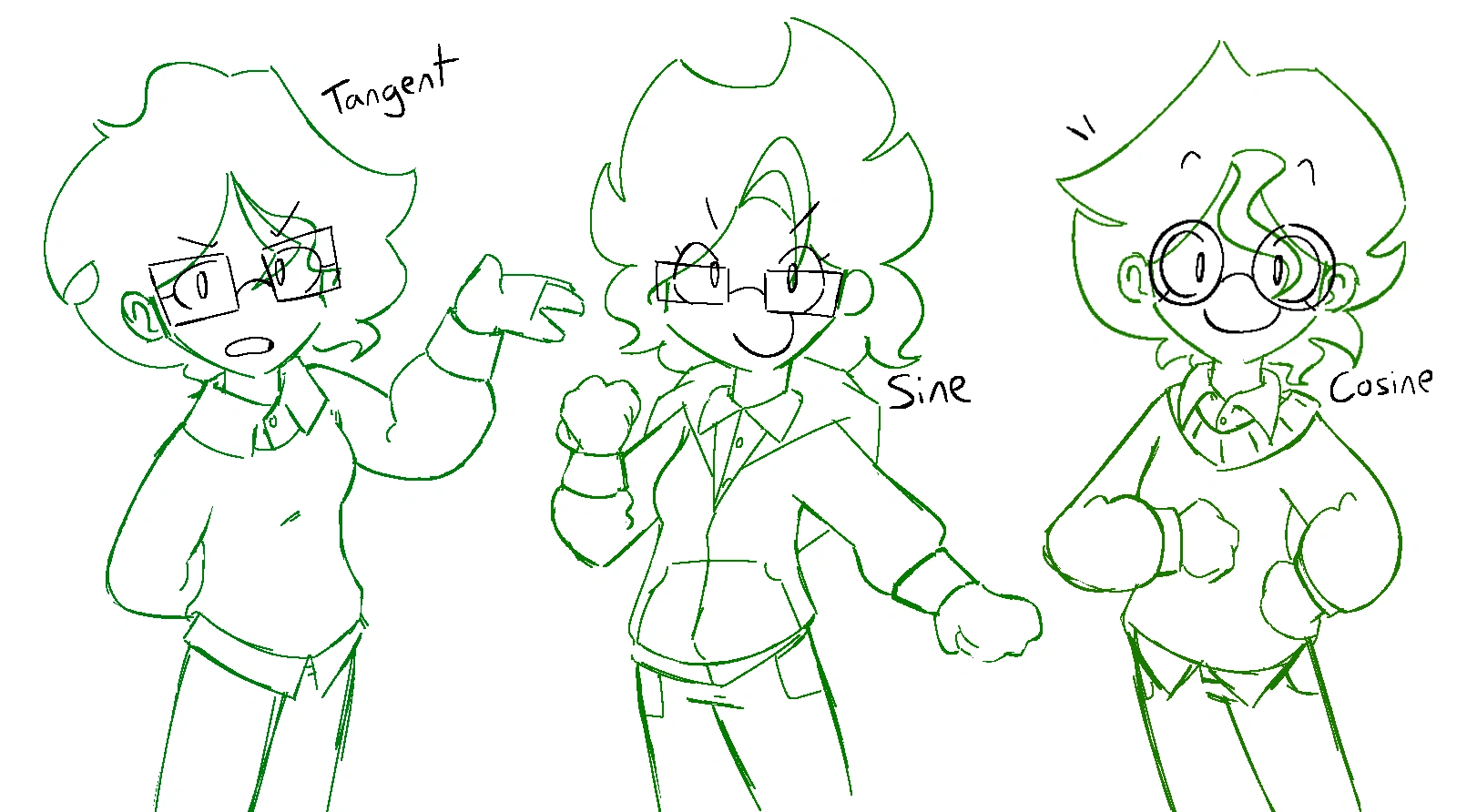 the trig triplets. which is your favorite | Fandom