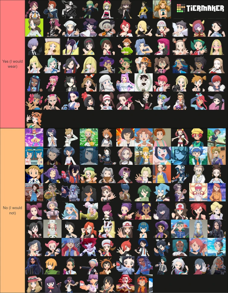 female pokemon characters based on if i would wear their outfit | Fandom