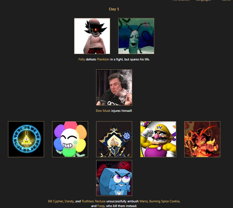 Multi-fandom Hunger Games: Villains edition/ Day + Night 1 | Fandom