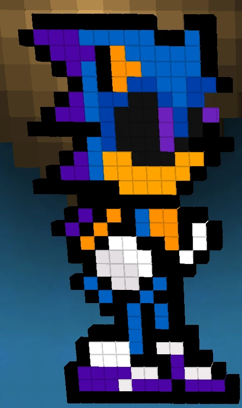Made some pixel art of sonic.m and the pillar chase sonic.exe (read ...