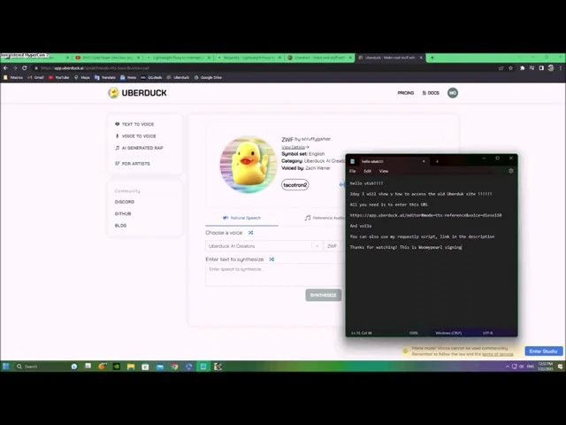 This is where you can access Classic Uberduck! | Fandom