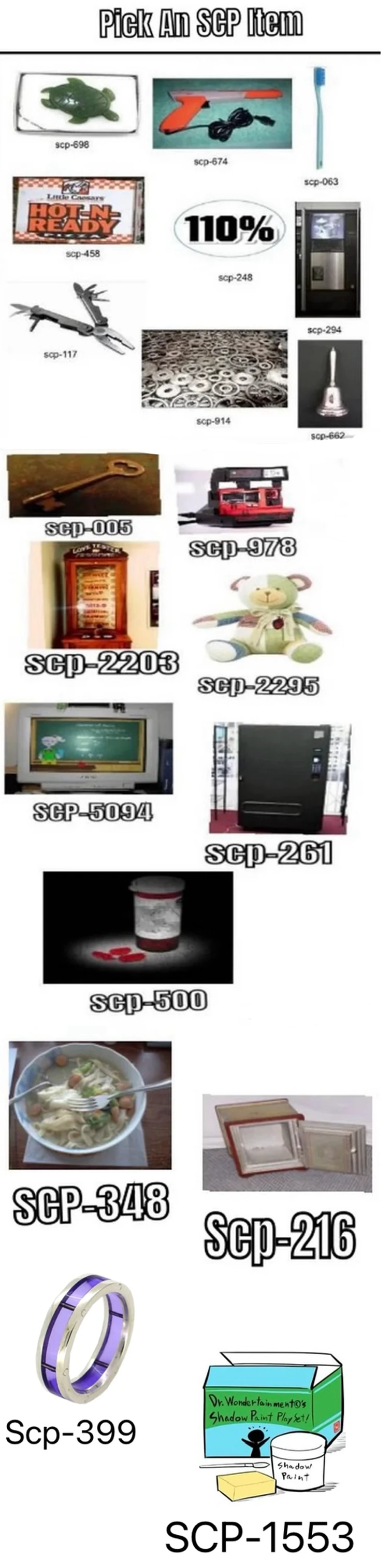 Pick an scp item | Fandom
