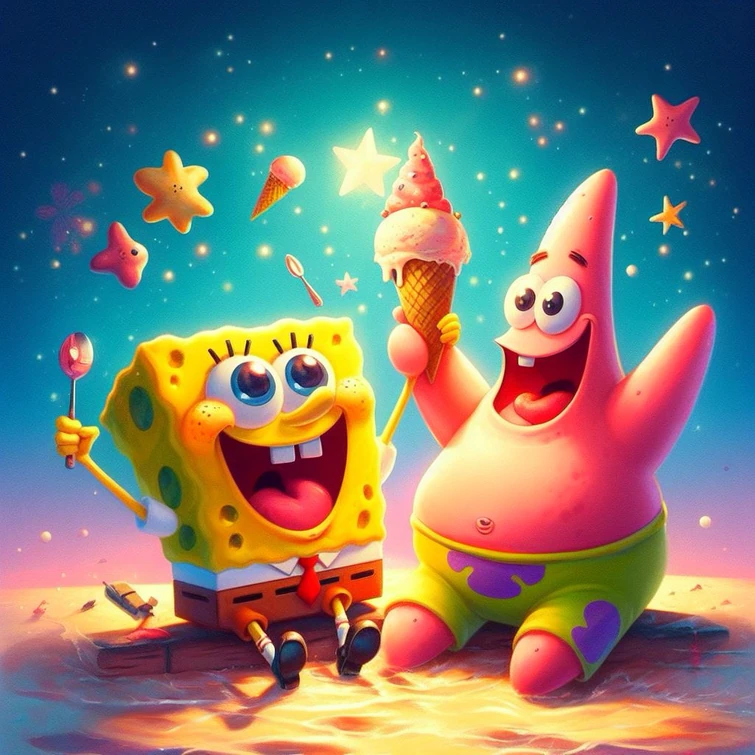 Some AI Art of SpongeBob and Patrick Eating Ice Cream | Fandom