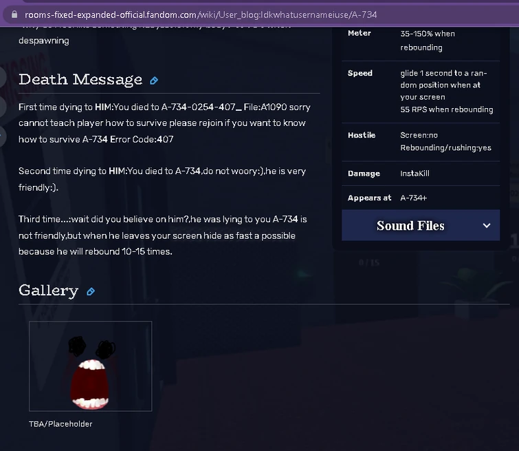 should i change A-734 death message? | Fandom