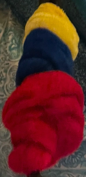 Guess what the colors on my scrunchies represent. (Just finished ...