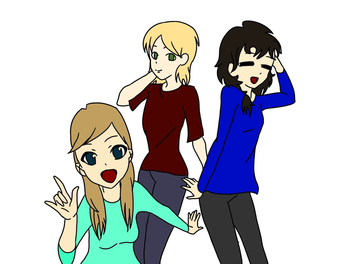I drew me and my friends irl, like how it looks? | Fandom