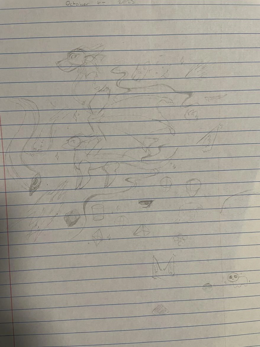 Oogly boogly drawings I made while almost falling asleep in englush ...