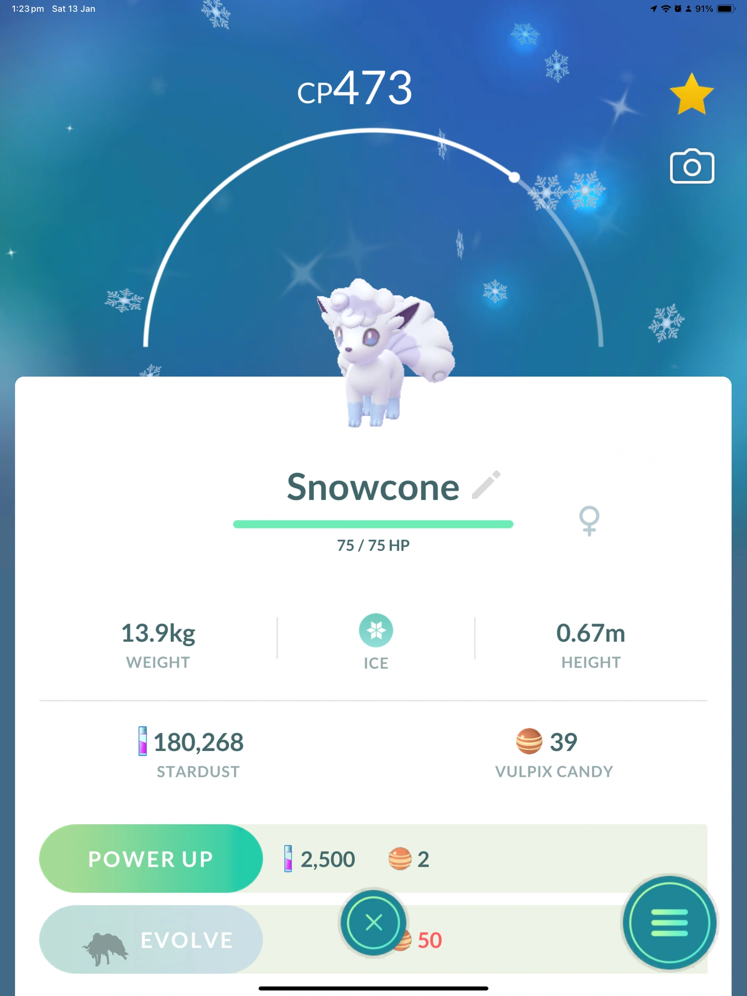 Shiny Alolan Vulpix i caught in a raid | Fandom