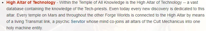 High Altar of Technology | Fandom