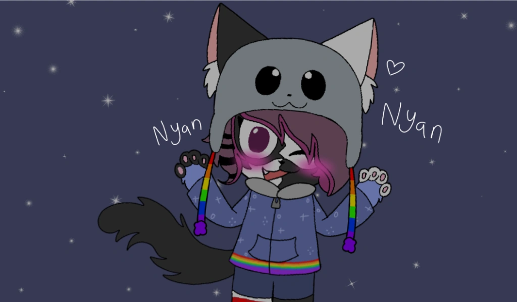 My oc Mittens in the nyan cat outfit | Fandom