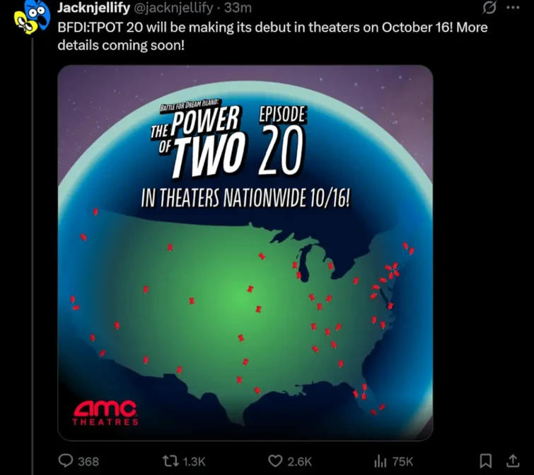 BFDI TPOT 20 IS PRIMERERING ON AMC THEATERS | Fandom