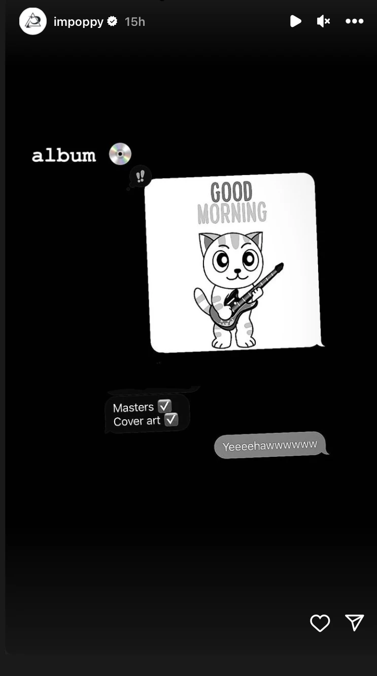 Poppy CONFIRMS the album’s masters and cover art is finished! | Fandom
