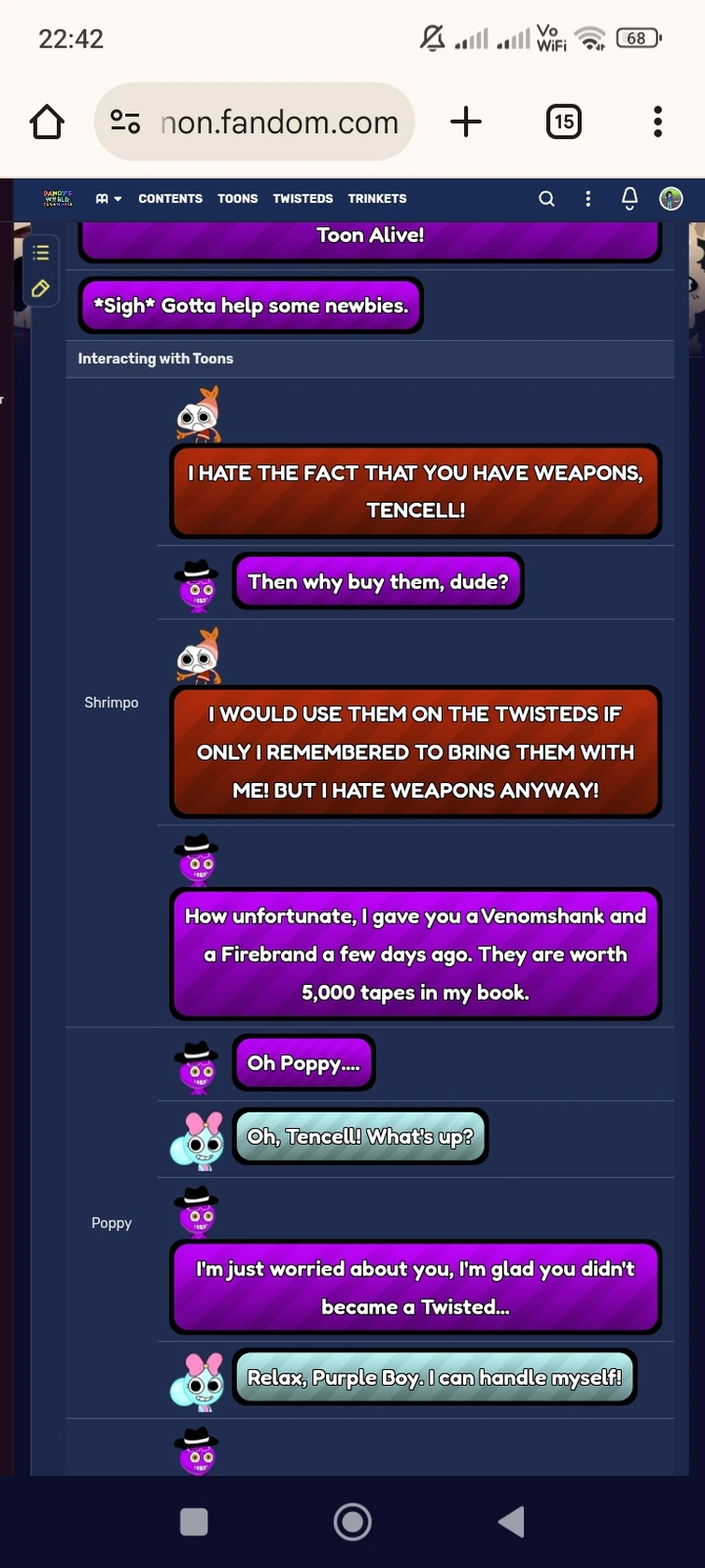 How do you change the cells to say something, the ones toons use for interactions. | Fandom