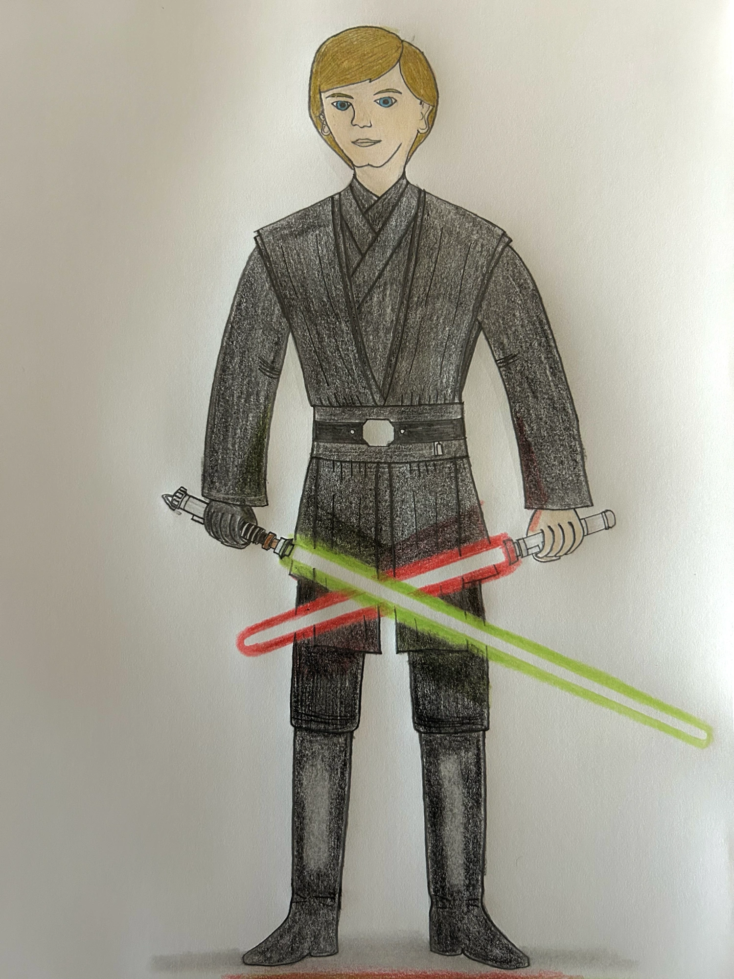 🎨 {Fan Art} Jedi Knight Luke Skywalker with Green Saber & Red Shoto ...