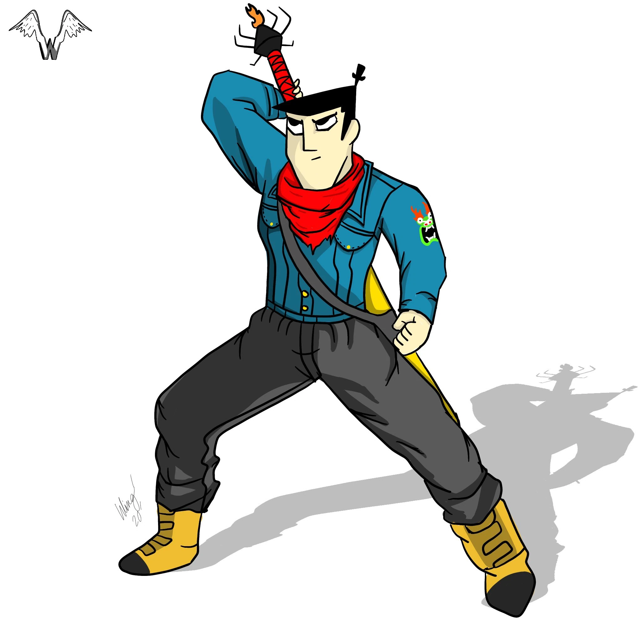 Samurai Jack as Future Trunks (art by Just Wing it on Twitter) | Fandom