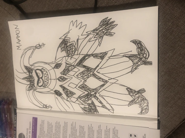 A WIP drawing I made of Mammon using gel pens | Fandom