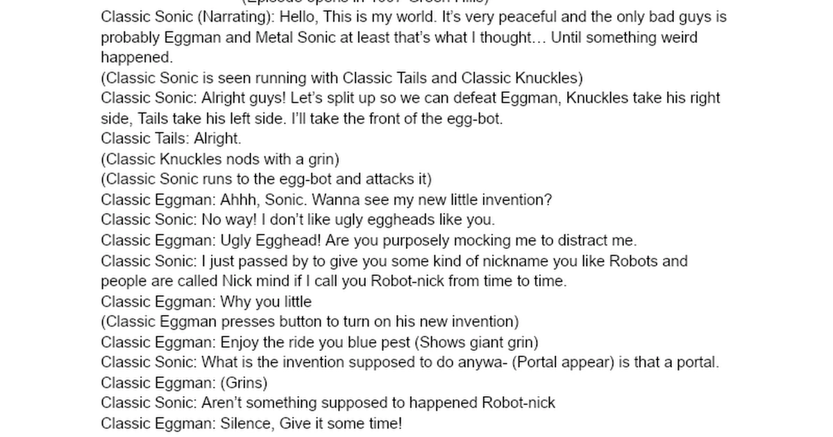 I changed some things with my Sonic Gang Pilot script. | Fandom