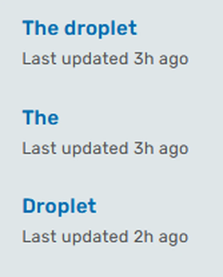 The droplet | Fandom