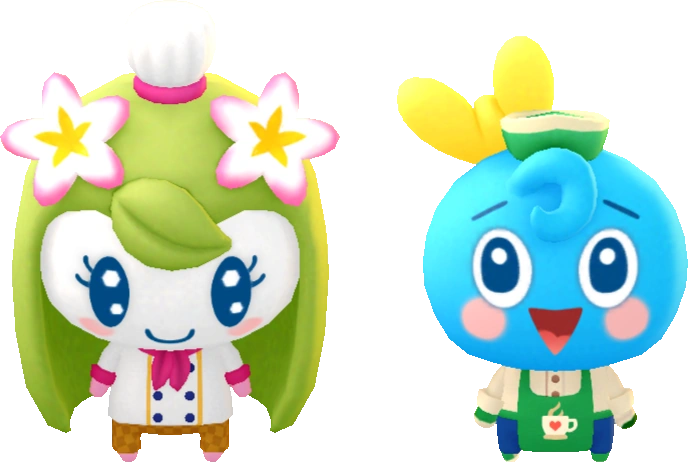 Neliatchi and Orenetchi in My Tamagotchi Forever x Kirby Café | Fandom