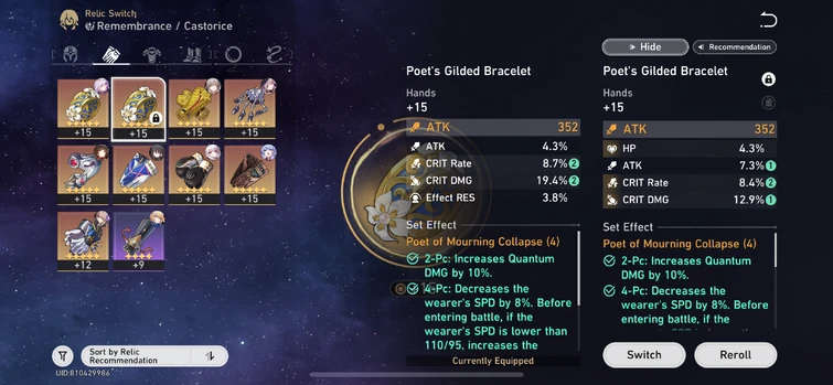 Better relic on Castorice? | Fandom