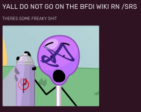 whys the BFDI wiki being freaky | Fandom