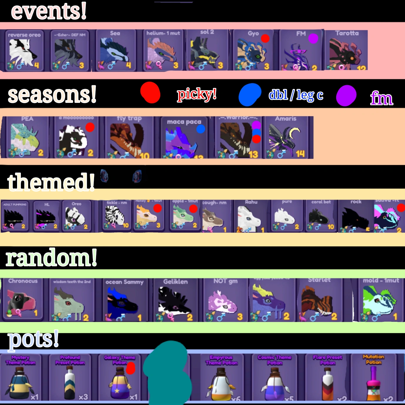 Tradeing/ selling post! (Dragoons and pots) | Fandom