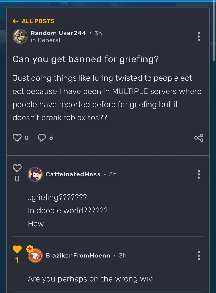 Can you get banned for griefing? | Fandom