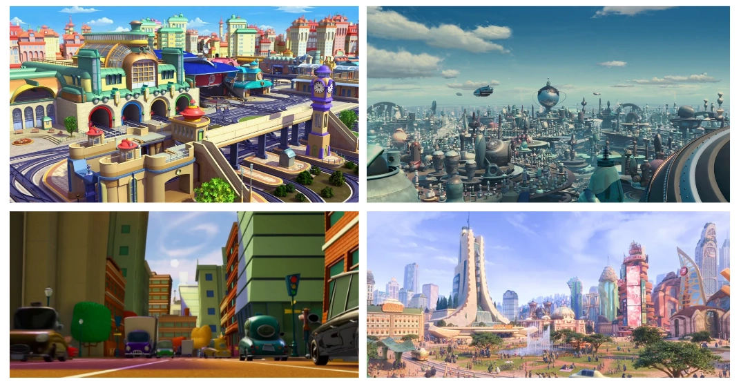 Do the cities from Chuggington, Robots, Pinky and Perky, and Zootopia ...