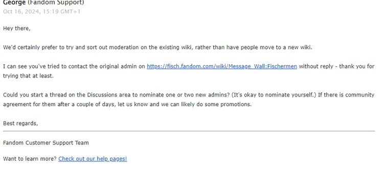 Admin Nomination for Wiki Moderation | Fandom
