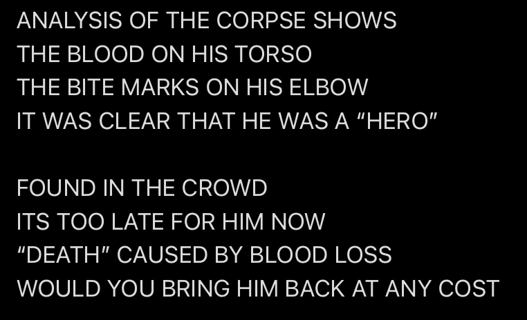 so I made lyrics to Post Mortem Analysis | Fandom