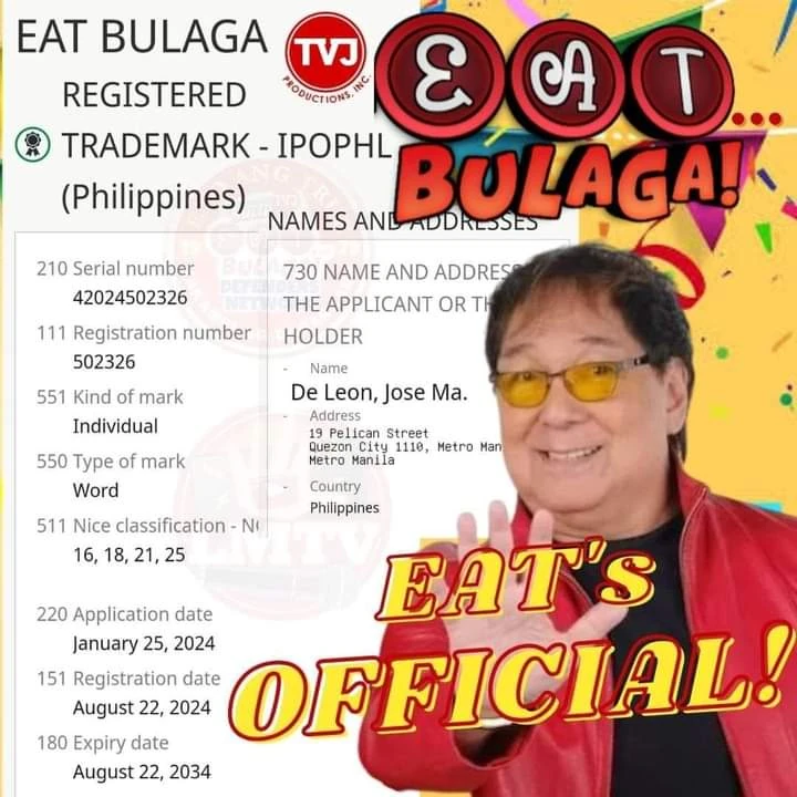 Eat Bulaga trademark officially belongs to TVJ, Changes in Eat Bulaga ...