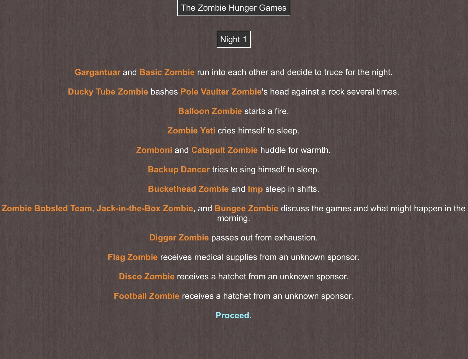 I made a Zombie Hunger Games on BrantSteele Hunger Games Simulator and ...