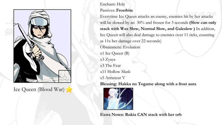 Ice Queen (Blood War) 6 Star Concept/Rukia (TYBW) | Fandom