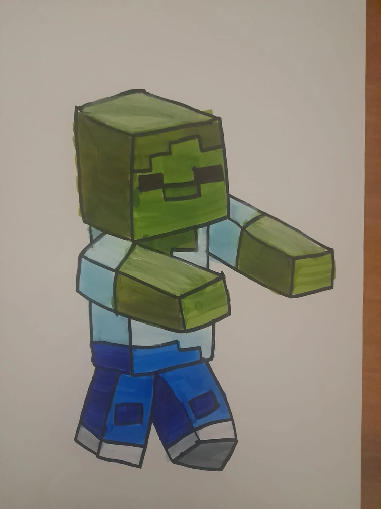 Our drawing of a Minecraft Zombie | Fandom