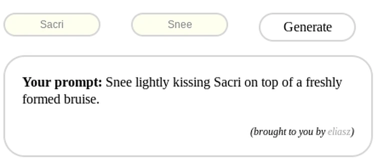 RANDOM PROMPT GENERATOR | Fandom