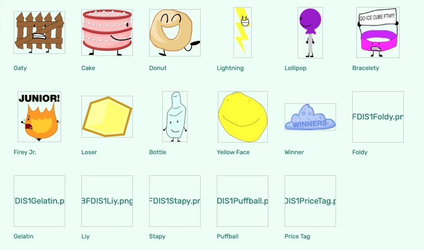 What does Gelatin, Puffball, Stapy, Foldy, Liy, and Price Tag look in ...