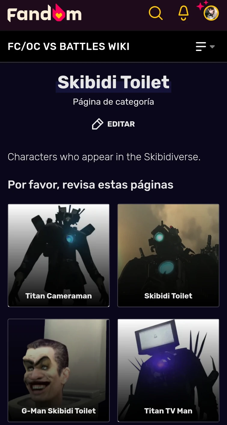 What do you think of the "skibidi toilet" pages of fc/oc wiki | Fandom