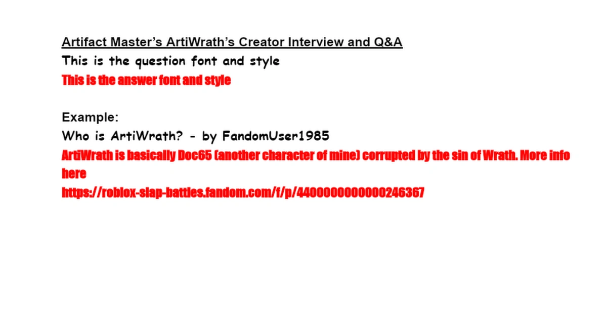 Artifact Master’s ArtiWrath Interview/Q&A | Fandom