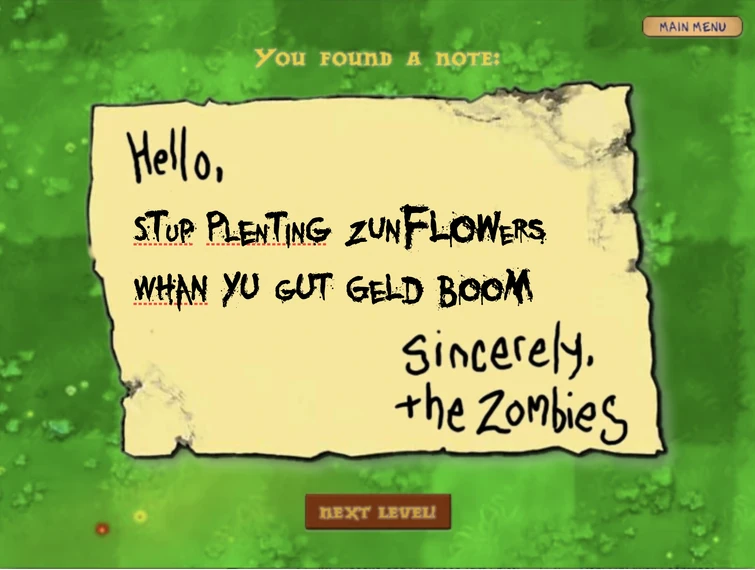 PVZ Note Template | Fandom