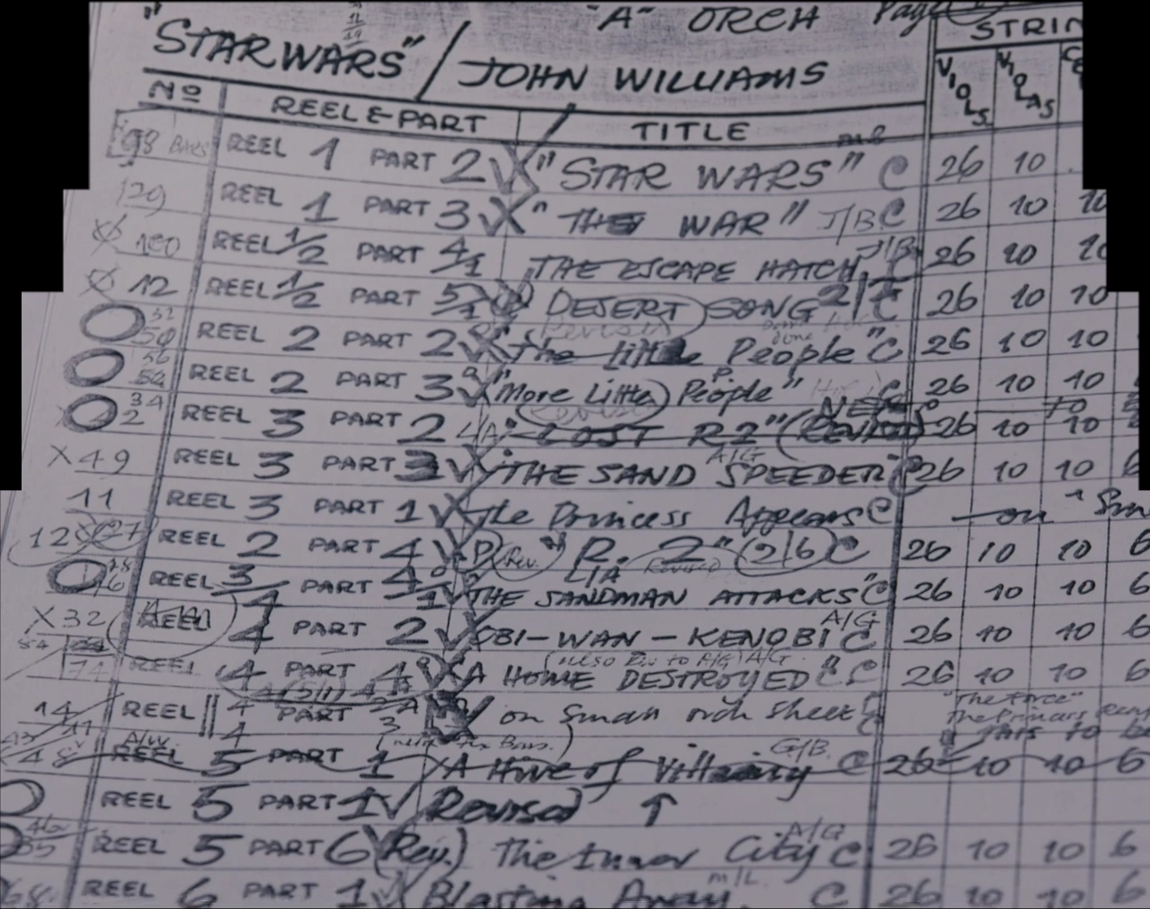 Star Wars: John Williams Original Handwritten Music Manuscript for the ...