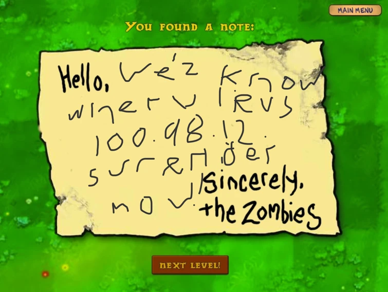 PVZ Note Template | Fandom