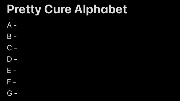Pretty Cure Alphabet | Fandom