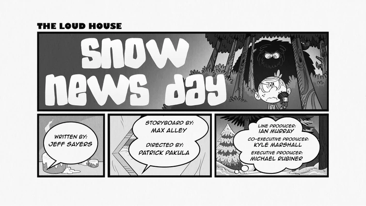 Snow news day title card in black and white style | Fandom